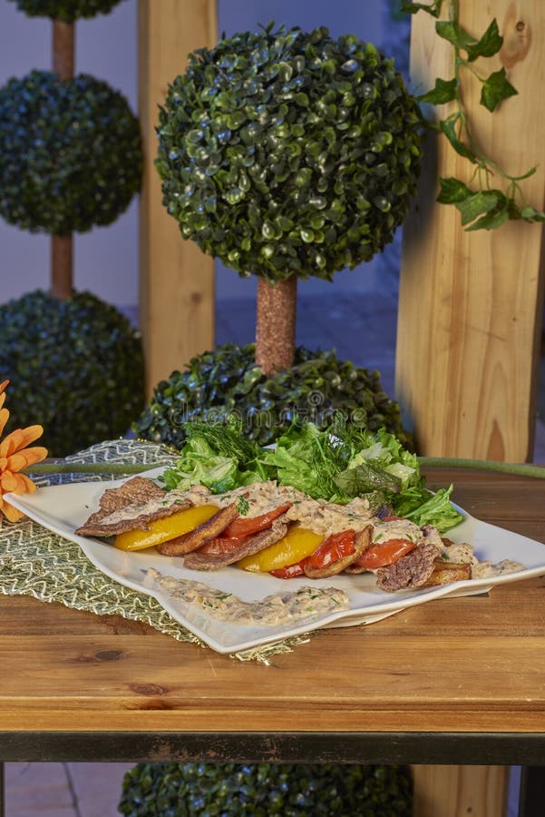 Fried Vegetables with Roe Deer Meat in a Creamy Sauce Stock Photo ...