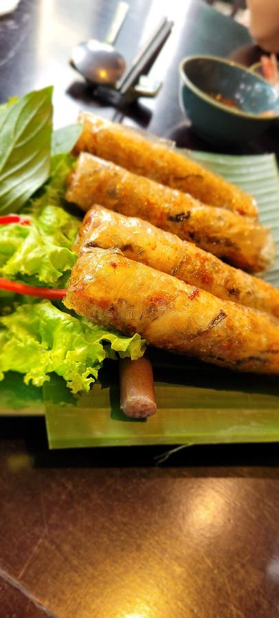 Fried Vietnamese Spring Rolls Stock Photo - Image of rolls, fried ...