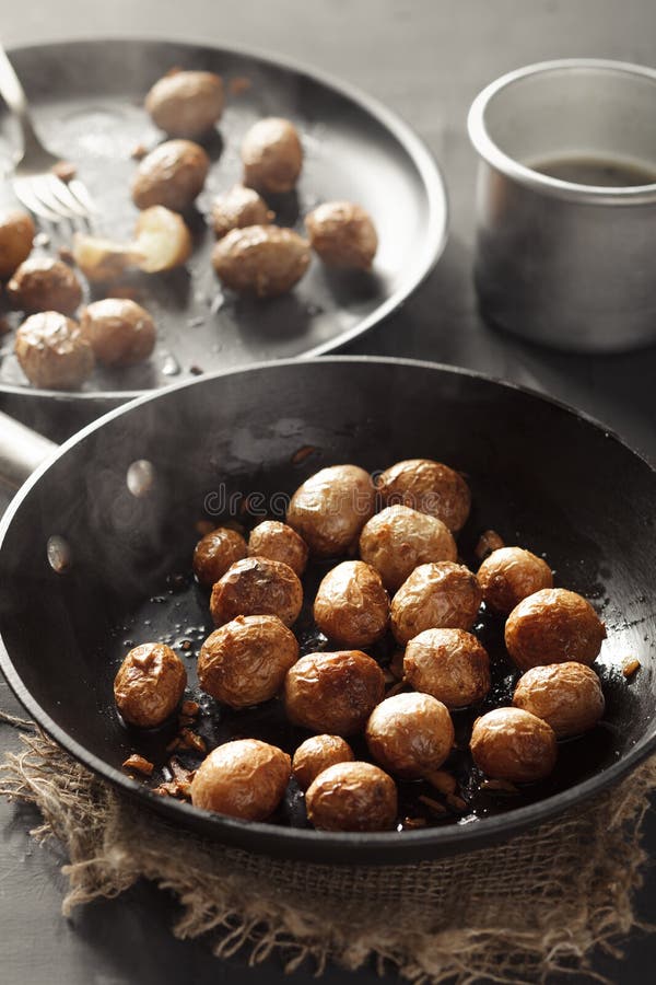 Fried whole new potato stock image. Image of candid, brown - 78178581