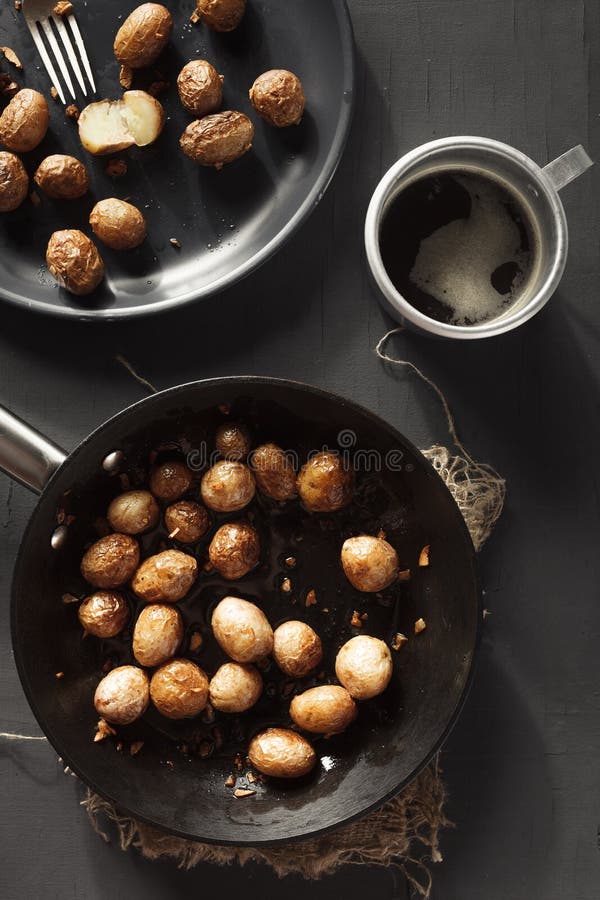 Fried whole new potato stock image. Image of eating, organic - 78178729