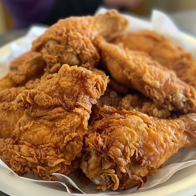 Spicy Crispy Fried Chicken Leg. Created with Generative AI Stock Photo ...