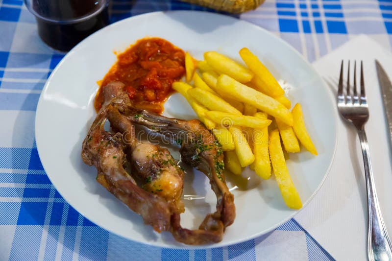 Fried young rabbit stock photo. Image of braised, dish - 359242992