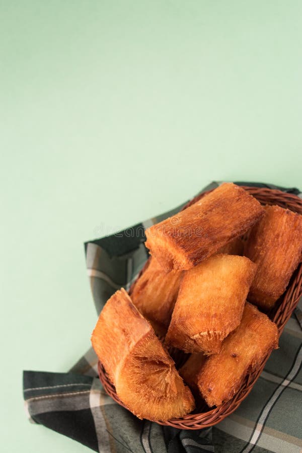 Fried yucca in a basket stock image. Image of cooked - 234189865