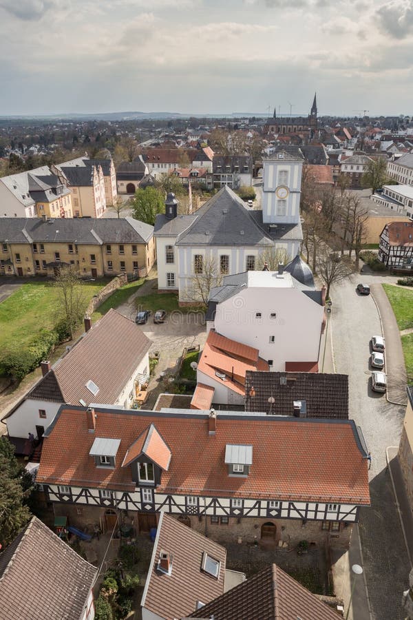 Friedberg City Germany from Above Stock Image - Image of religion ...