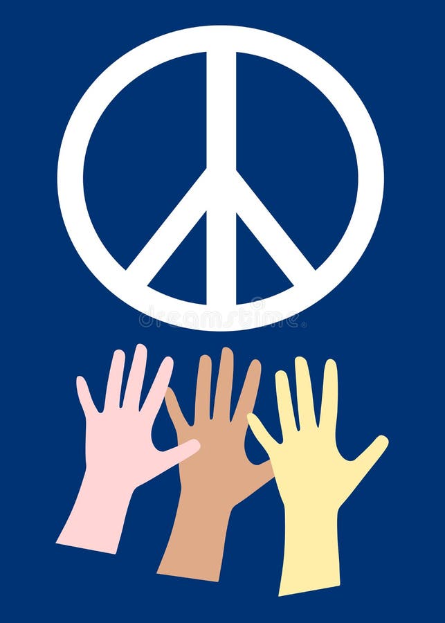 Hände u. Frieden stock abbildung. Illustration von hand - 10120664