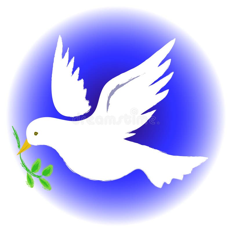 Friedenstaube rund stock abbildung. Bild von vogel, zweig - 557633