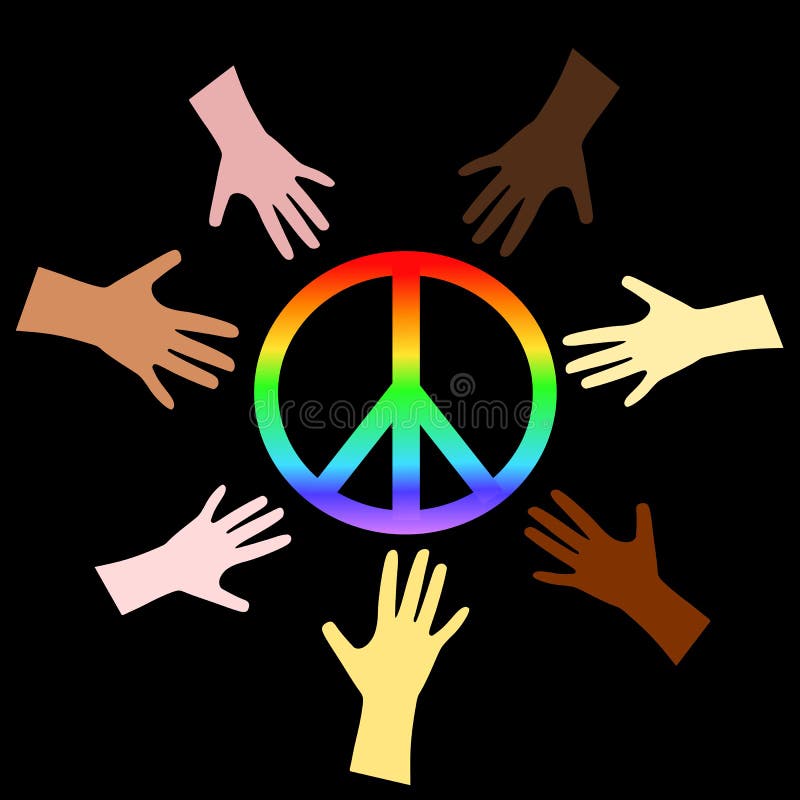 Hände u. Frieden stock abbildung. Illustration von hand - 10120664