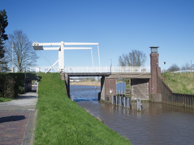 Friederich Lock with Bascule Bridge Stock Image - Image of brackish ...