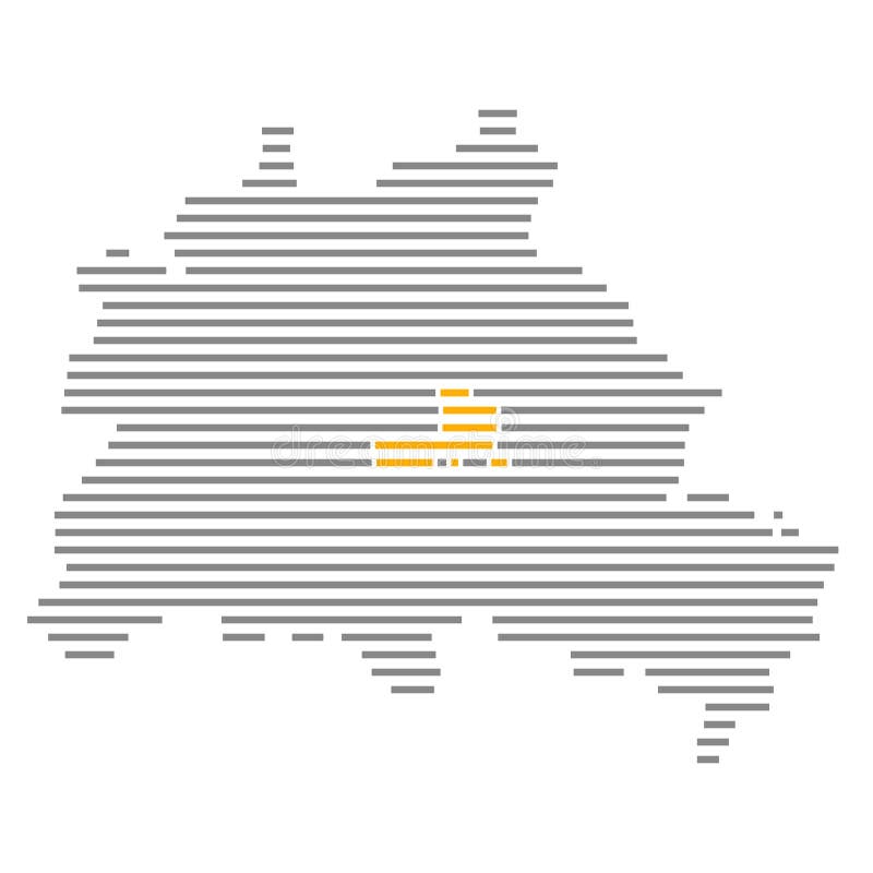Friedrichshain-Kreuzberg - Map of Berlin with Orange District Stock ...