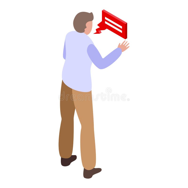 Friend Discussion Icon, Isometric Style Stock Illustration ...