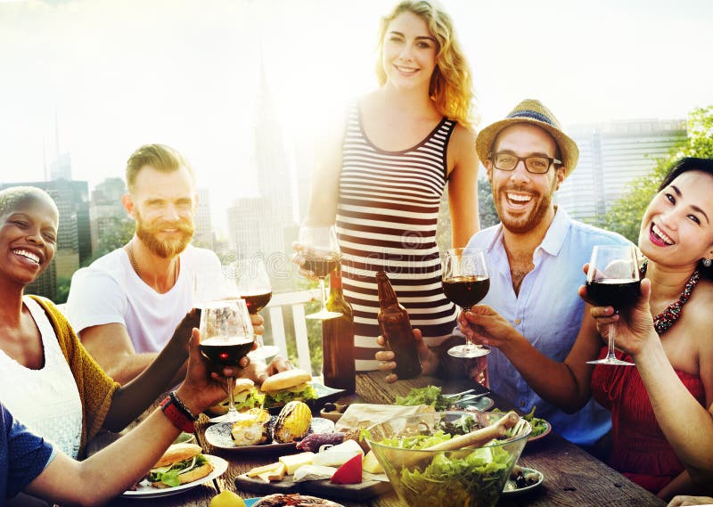 Friend Friendship Dining Celebration Hanging Out Concept Stock Photo ...