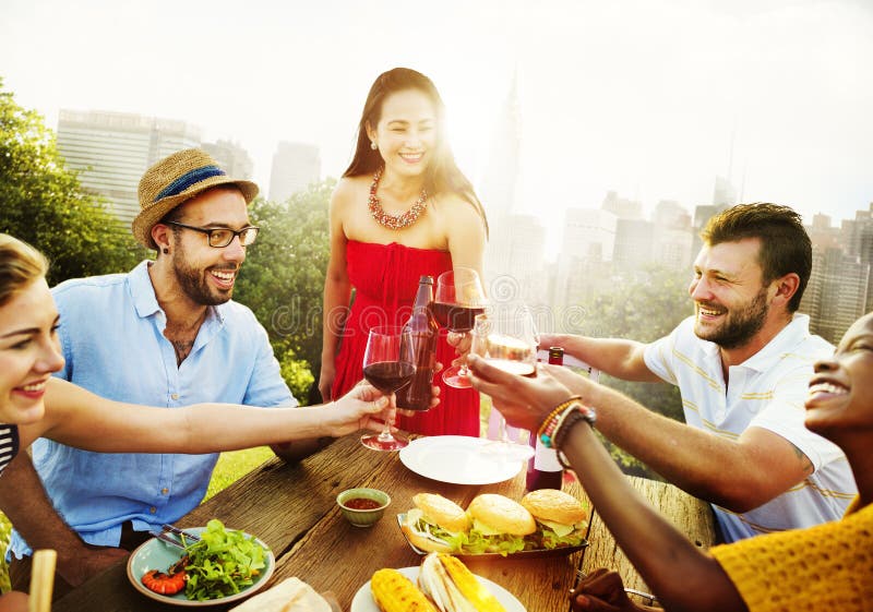 Friend Friendship Dining Celebration Hanging Out Concept Stock Image ...