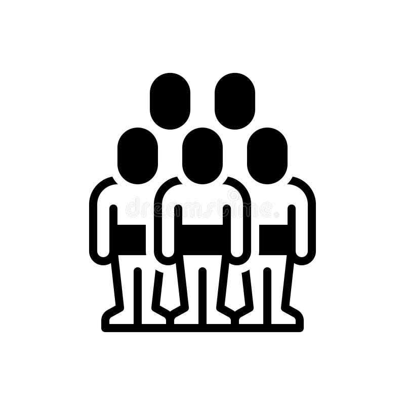 Black Solid Icon for Friend Group, Friend and Bonding Stock Vector ...