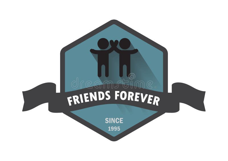 Friend Logo Badge Design , Hipster Vintage Style Stock Illustration ...
