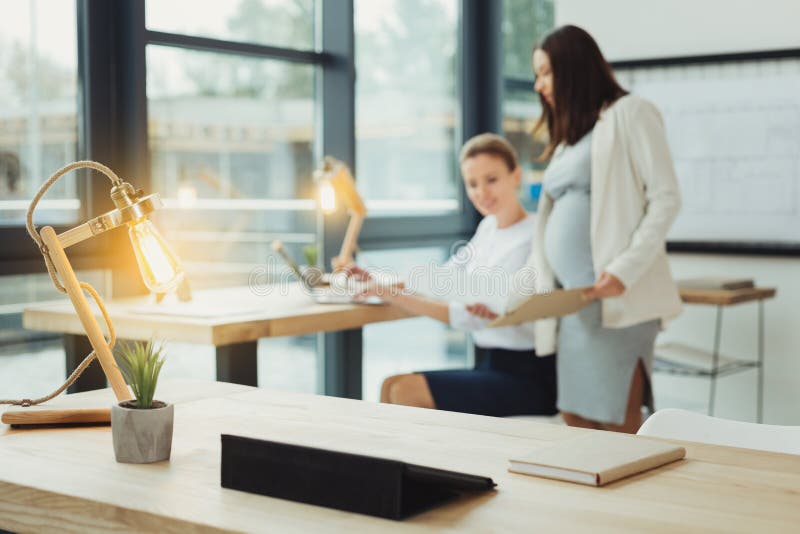 Friendly Accountants Talking while Being in Their Office Stock Photo ...