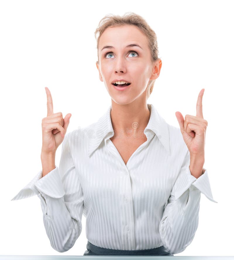 Friendly Administrative Assistant Making Hand Gestures Stock Image ...