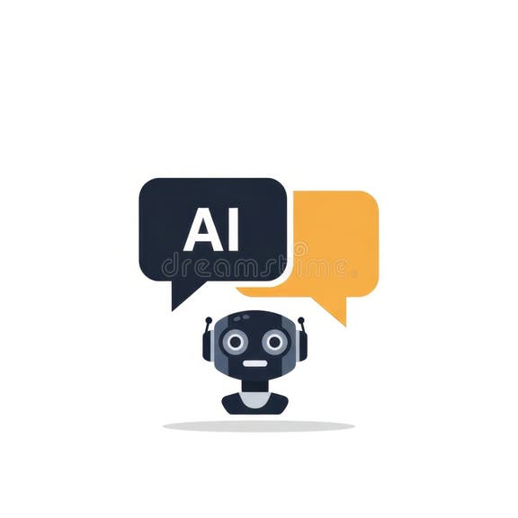 Friendly Ai Chatbot Communicates through Speech Bubbles with Ai Text ...