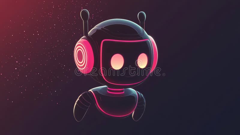 Friendly AI Robot Icon for Online Support Service Generative AI Stock ...