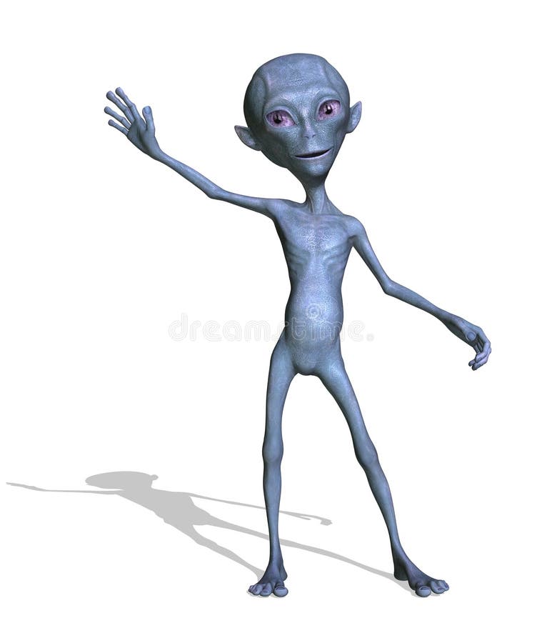Friendly Alien Waving stock illustration. Illustration of cartoon ...