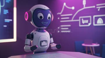 A Friendly Animated AI Tutor Appearing on the Interface Guiding the ...