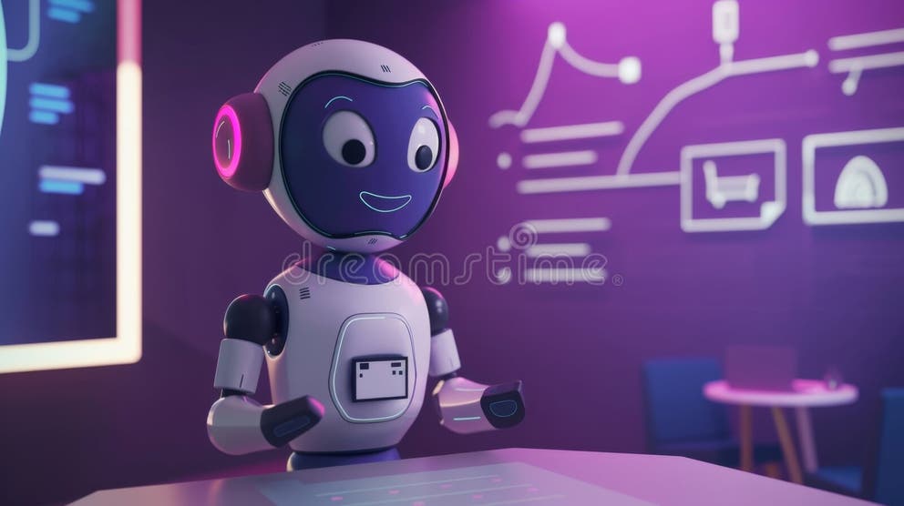A Friendly Animated AI Tutor Appearing on the Interface Guiding the ...
