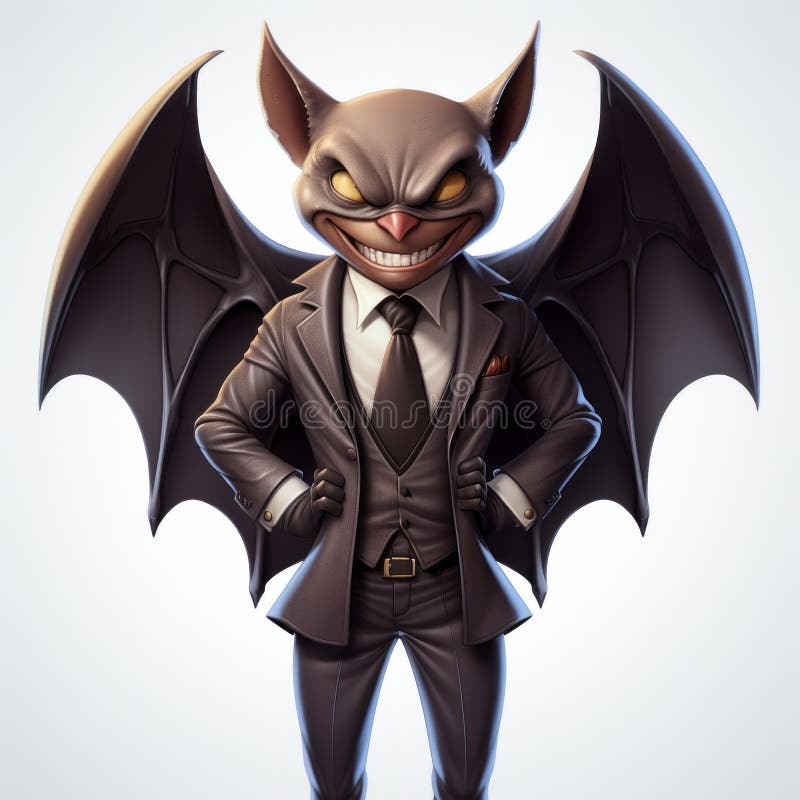 Friendly Anthropomorphic Bat in Suit: a Unique and Whimsical Animated ...