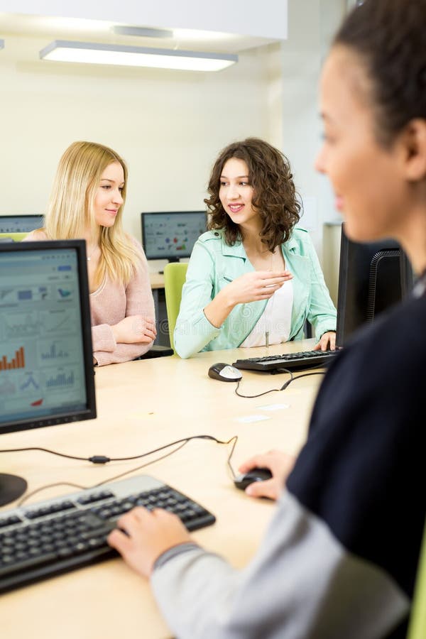 Friendly Atmosphere in the Classroom Stock Photo - Image of keyboard ...
