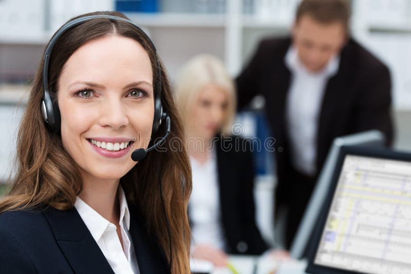 Beautiful Call Center Agent Stock Image - Image of hair, center: 31370329