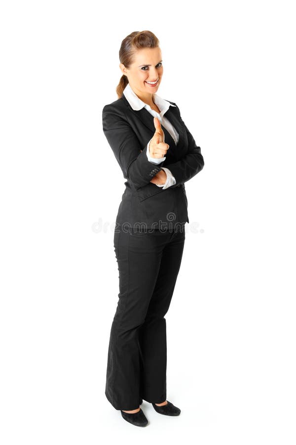 Friendly Business Female Pointing Finger at You Stock Photo - Image of ...