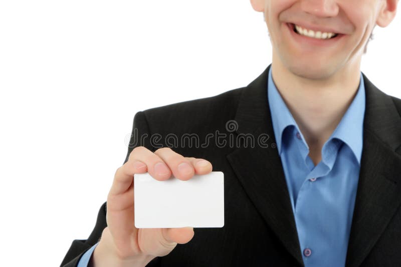 Friendly Business Man Represents Business Card Stock Photo - Image of ...