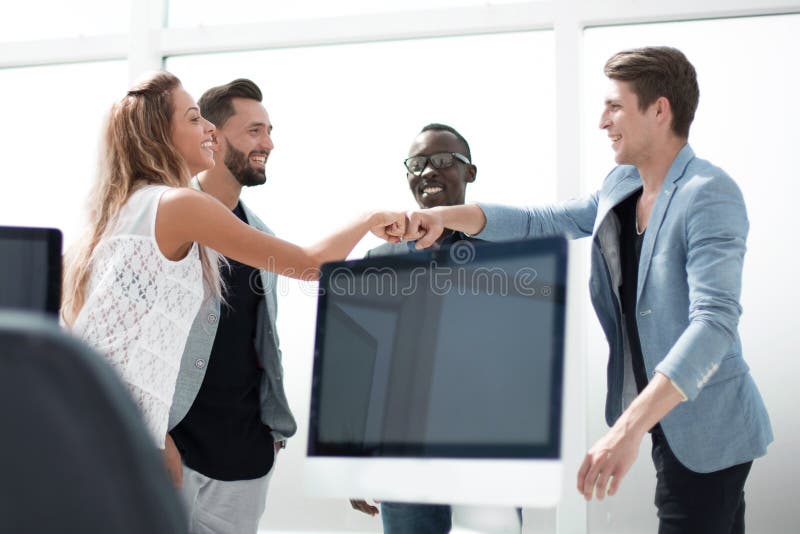 Friendly Business Team in a Modern Office Stock Image - Image of ...