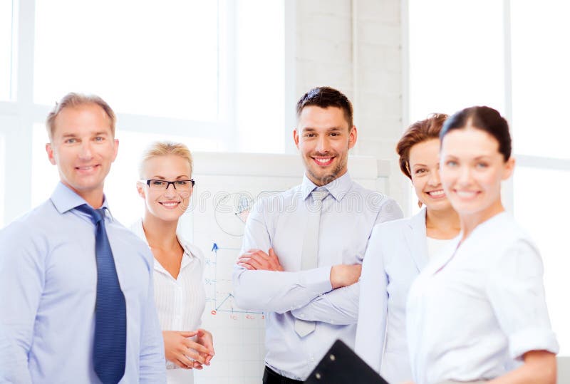 Friendly Business Team in Office Stock Image - Image of board, business ...