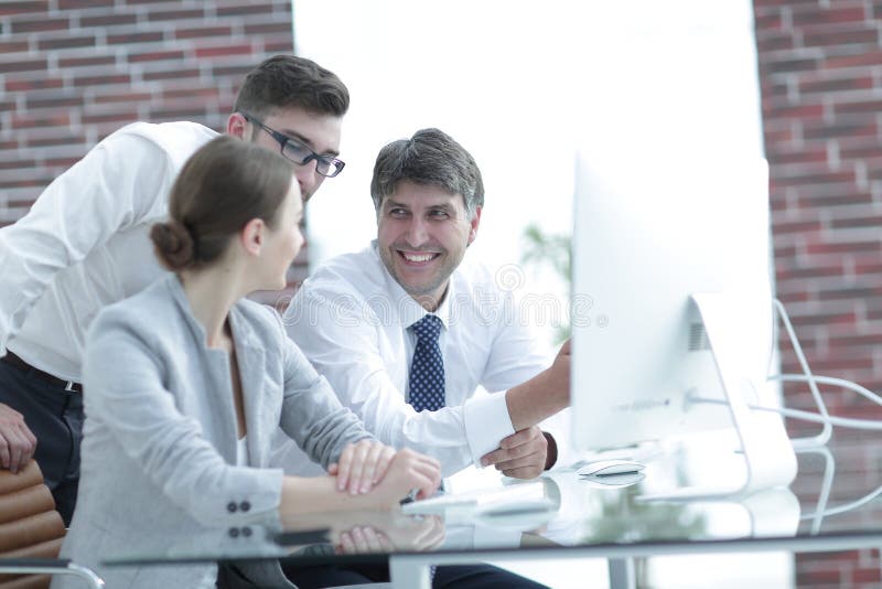 Friendly Business Team in the Office Stock Photo - Image of ...