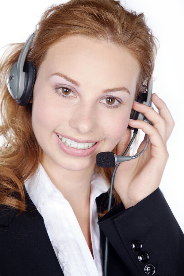 Friendly call center woman stock image. Image of person - 38751339