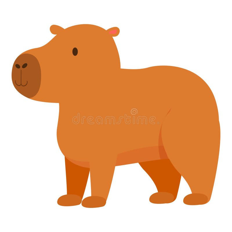 Friendly Cartoon Capybara Standing on Four Legs Stock Vector ...