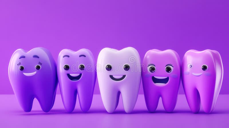 Friendly Cartoon Characters Representing Teeth Stock Photo - Image of ...