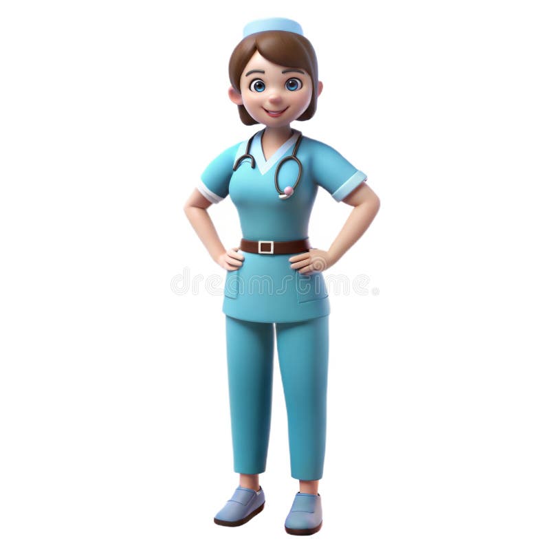 Friendly Cartoon Nurse stock illustration. Illustration of person ...
