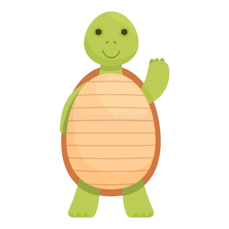 Friendly Cartoon Turtle Waving Hello Stock Vector - Illustration of ...