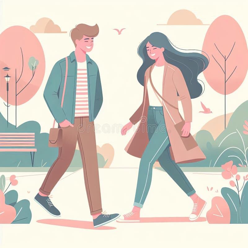 Friendly Walk stock illustration. Illustration of peaceful - 326941584