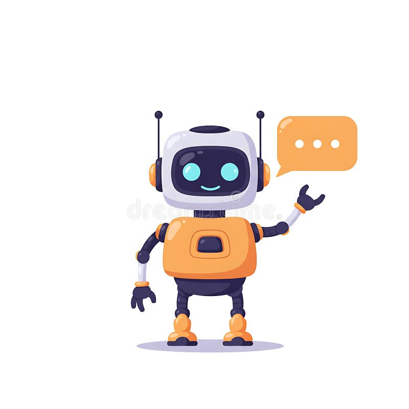 Friendly Chatbot Robot Vector Illustration Stock Vector - Illustration ...