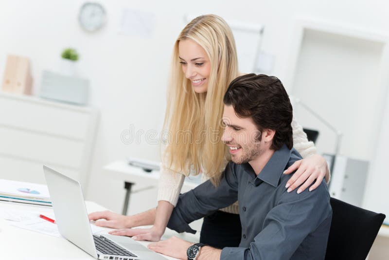 Friendly Co-workers at the Office Stock Photo - Image of entrepreneur ...