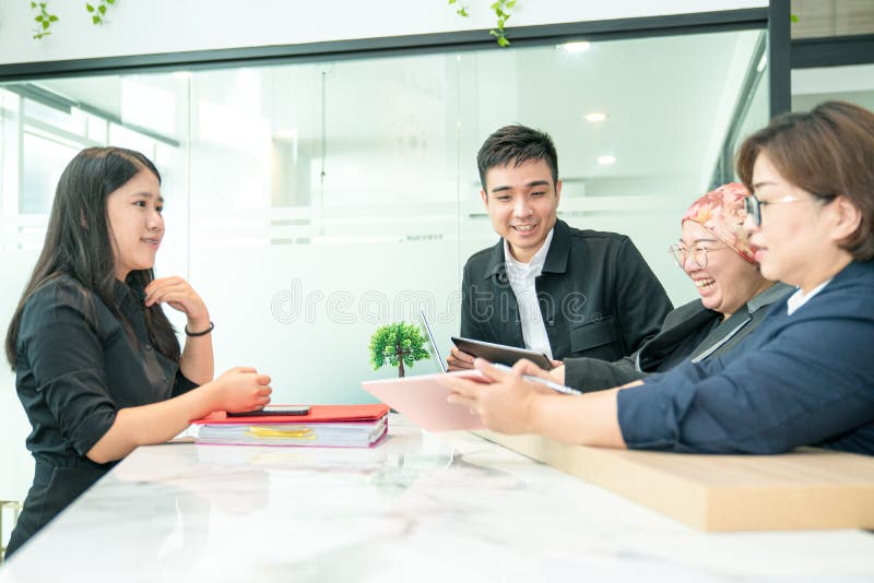 Friendly Colleagues Working Together in the Office, Positive Emotions ...