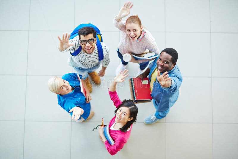 Friendly College Students during Break Stock Image - Image of portrait ...