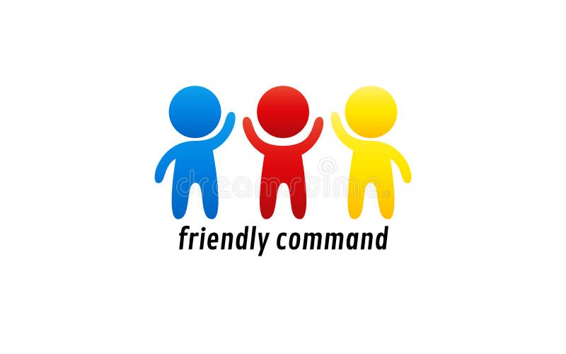 Friendly Command Logo. Creative Teamwork Logo. Bright Design Element ...