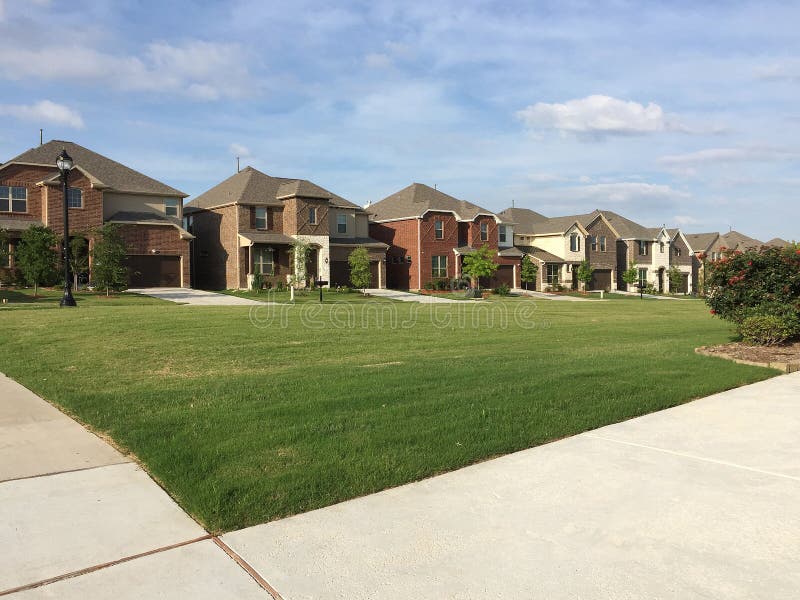 Friendly Community in Suburban TX USA Stock Image - Image of garden ...