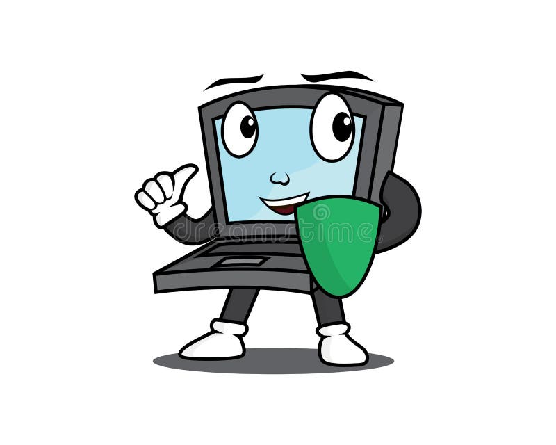 Friendly Computer Illustration. Vector Cartoon. Stock Vector ...