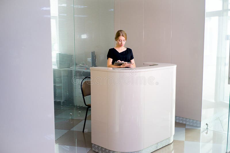 Friendly Concierge at Hotel Reception Stock Image - Image of service ...