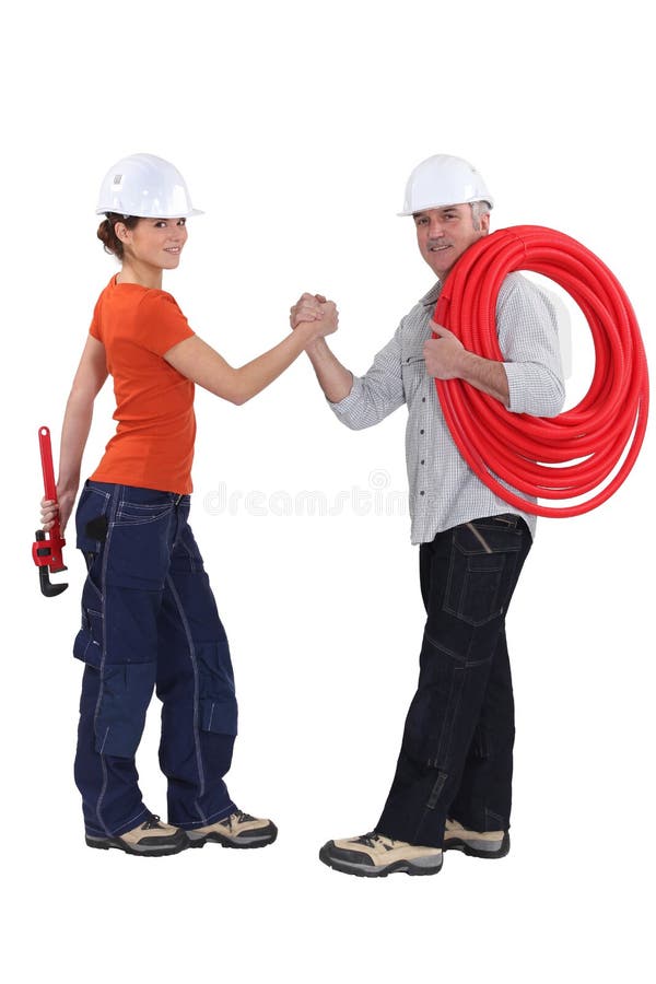 Friendly Construction Workers Stock Image - Image of adult, handsome ...