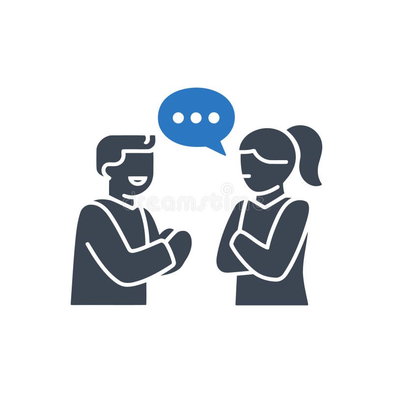 Friendly Conversation Icon stock vector. Illustration of conversation ...
