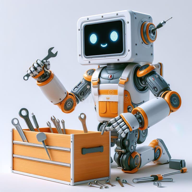 Friendly Craftsman Robot Stock Illustrations – 7 Friendly Craftsman ...